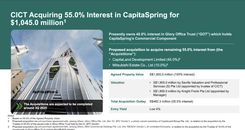 CICT - Acquisition of CapitaSpring to deepen Singapore presence - Growbeansprout.com